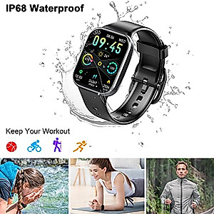 Smart Watch for Men Women, 2022 Fitness Tracker 1.69" Touch Screen Smartwatch Fitness Watch 25 Sports IP68 Waterproof, Heart Rate/Sleep Monitor/Pedometer/Calories, Activity Tracker for Android iPhone