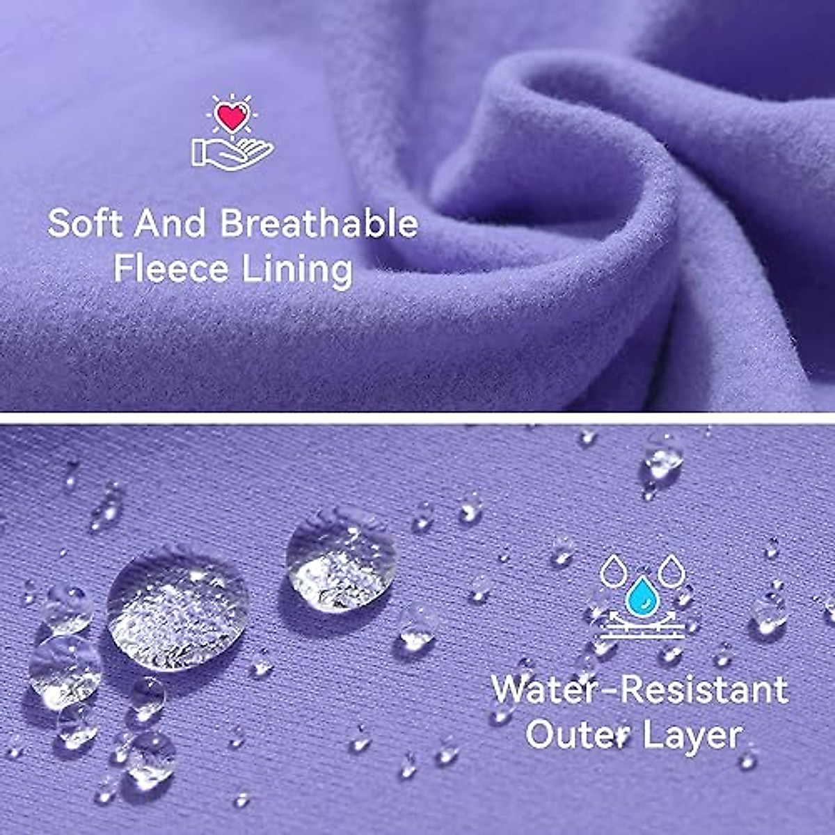 BALEAF Fleece Long Sleeve Shirts, Girls Fall Jacket Half Zip Sweatshirts Horse Riding Camping Thermal Coat Kids Purple M