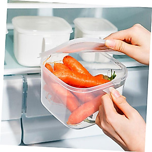 KICHOUSE 2pcs Storage Box with Handle Stackable Storage Bins Storage Drawers Plastic Clear Storage Bin with Lid Rice Airtight Containers Freezer Storage Organizer Pe Oatmeal Fruit re-usable