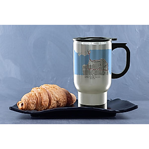 San Francisco Marathon Course Route San Francisco Gifts and Souvenirs - Unique Drinkware - San Francisco Marathon Course Route Race Memento - 14oz Travel Mug Steel