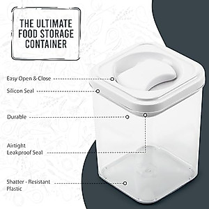 Everyday Solutions Airtight Food Storage Containers with Lids - Crystal Clear San Body Containers for Organizing Kitchen - Easy to Open/Close Lids with Ergonomic Knob Design - 1.1 QT