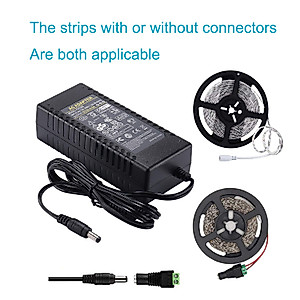 COOLM 12V 8A Power Supply Adapter AC 110V-240V to DC 12 Volt 8 Amp 96W Transformer LED Driver Replacement 12V 7.5A 7A for LED Light Strip CCTV Camera