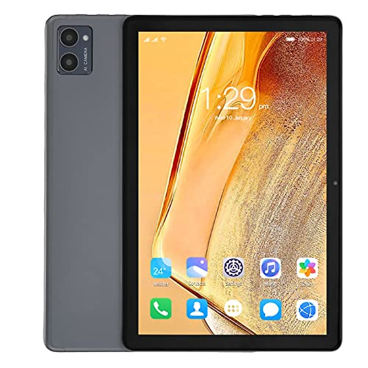 FOLOSAFENAR Office Tablet, Tablet PC Dual Camera US Plug 100‑240V 10.1 Inch FHD Octa Core CPU 4G LTE 5G WiFi for Home (Grey)