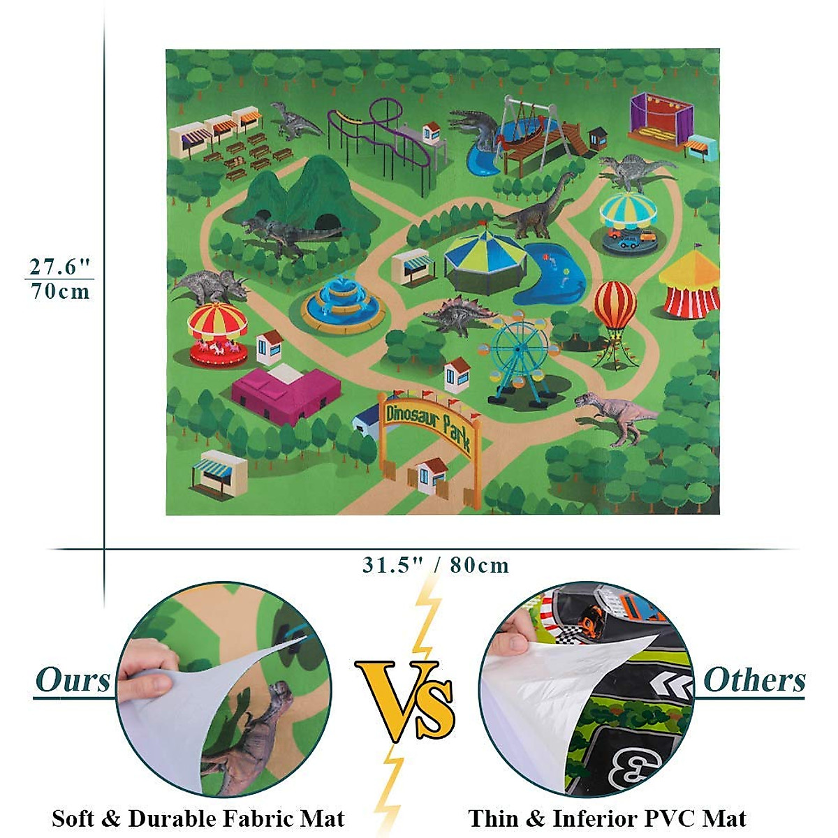 TEMI Dinosaur Truck Toy for Kids 3-5 Years, Triceratops Transport Car Carrier with 8 Dino Figures, Activity Play Mat, Dino Eggs and Trees, Capture Jurassic Dinosaurs Play Set for Boys and Girls