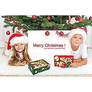 EPDPLAY 12 PCS Christmas Cookie Boxes with Window Holiday Food Treats Container for Gift Giving, Santa Snowman christmas tree gingerbread Man Cookie Boxes for Pastries Cupcakes Candy and Party Favor