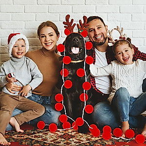 Red Pom Poms Christmas Faux Fur Pompom Ball Acrylic Large Red Pompoms Crafts Holiday Pom Balls Fluffy Plush Pompom for DIY Christmas Costume Supplies Party Decorations, 2 Inches (30 Pieces)