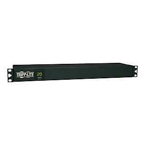 Tripp Lite Metered PDU, 20A, 12 Outlets (5-15/20R), 120V, L5-20P / 5-20P, 110-127V Input, 15 ft. Cord, 1U Rack-Mount Power, 2 Year Warranty (PDUMH20) black