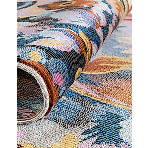 Unique Loom Blossom Collection Area Rug - Negril (4' x 6' Rectangle, Multi/ Black)