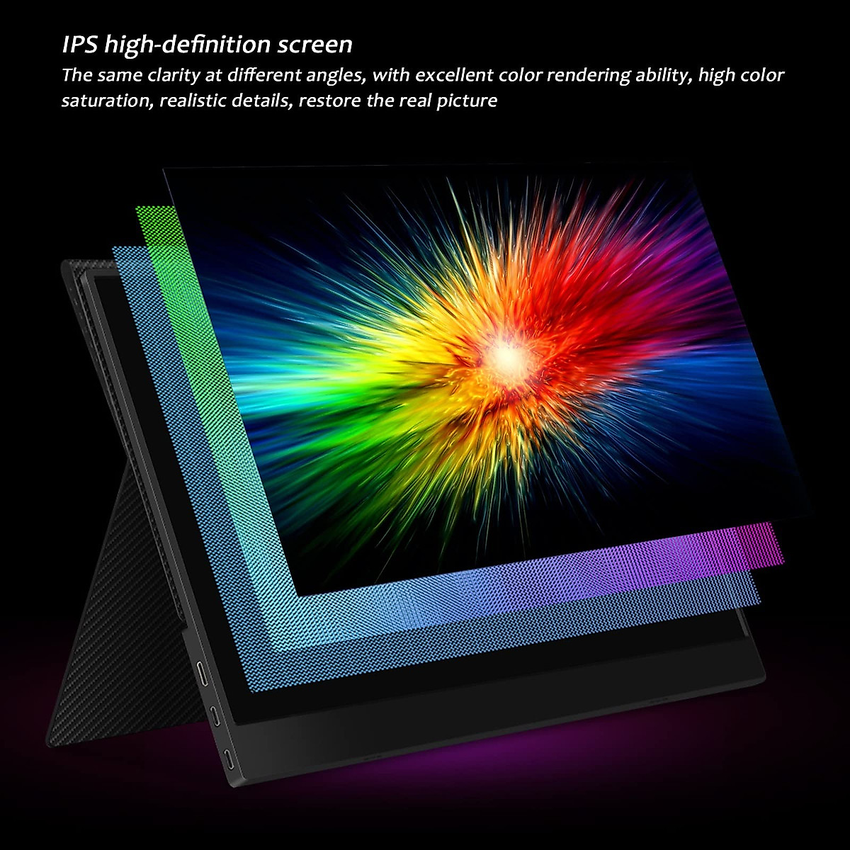 Serchou Portable Narrow-Edge Display 15.6-inch External Expansion Screen IPS HD Mobile Monitor with Intelligent Protective Cover