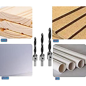 GDFYMI 7Pcs Countersink Drill Bit Set, Brad Point Drill Bit Set, Drill Bits for Metal, Counter Sinker Drill Bit Set, Self Centering Drill Bit, Reamer Set Chamfering Tool with Hex Wrench, 3-10 mm