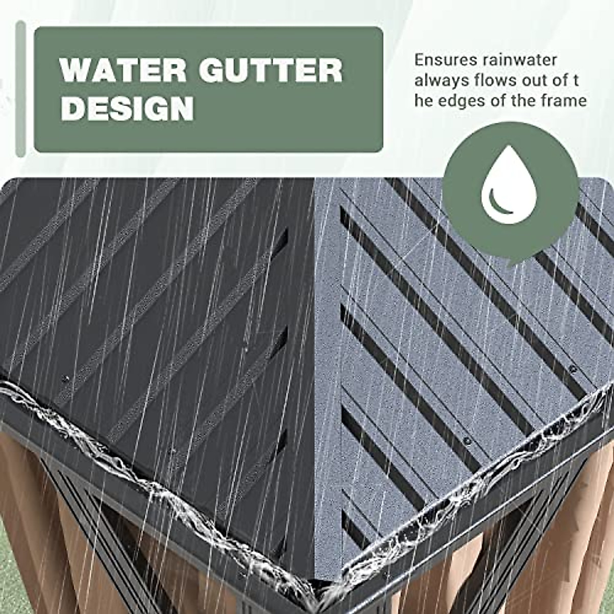 Greesum 12'x20' Hardtop Metal Gazebo, Outdoor Galvanized Steel Double Roof Canopy, Aluminum Frame Permanent Pavilion with Netting and Curtains for Lawns, Patio, Backyard and Deck