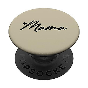 Black Beige Heart Mama PopSockets Standard PopGrip