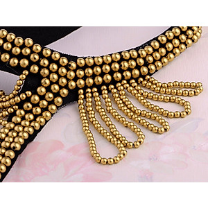 Alilang Women's Egyptian Tribal Ethnic Bohemian Golden Beaded Bib Collar Statement Necklace