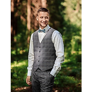 Alizeal Men's Retro Paisley Self-Tie Bow Tie and Handkerchief Set (Peacock Blue)