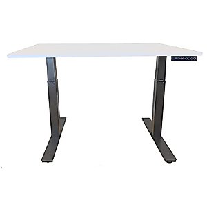 Rise UP Dual Motor Electric Adjustable Height Standing Desk Ergonomic sit Stand up Home Office Desk Modern Standup Computer Workstation (Gray Frame | 26.1-51.6" Height Range | White 60x30 Desktop)