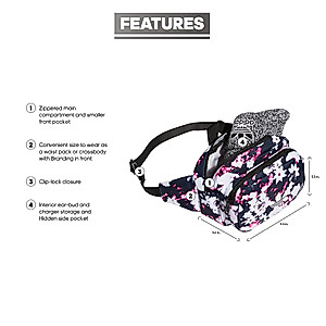 adidas Originals Originals Sport Waist Pack, Floral Legend Ink Blue/White, One Size