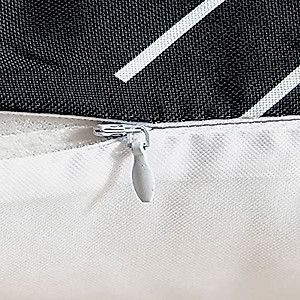 Outdoor Throw Pillow Covers Decorative for Patio Furniture Geomtric Farmhouse Cushion Cases 18 x 18 Inch, Set of 2, Black