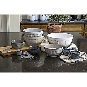 TarHong French Country 6-Piece Mixing Bowl Set, Rey, 0.4, 0.8, 1.6, 2.9, 4.2, 6 qt, Melamine, 6 Piece Set