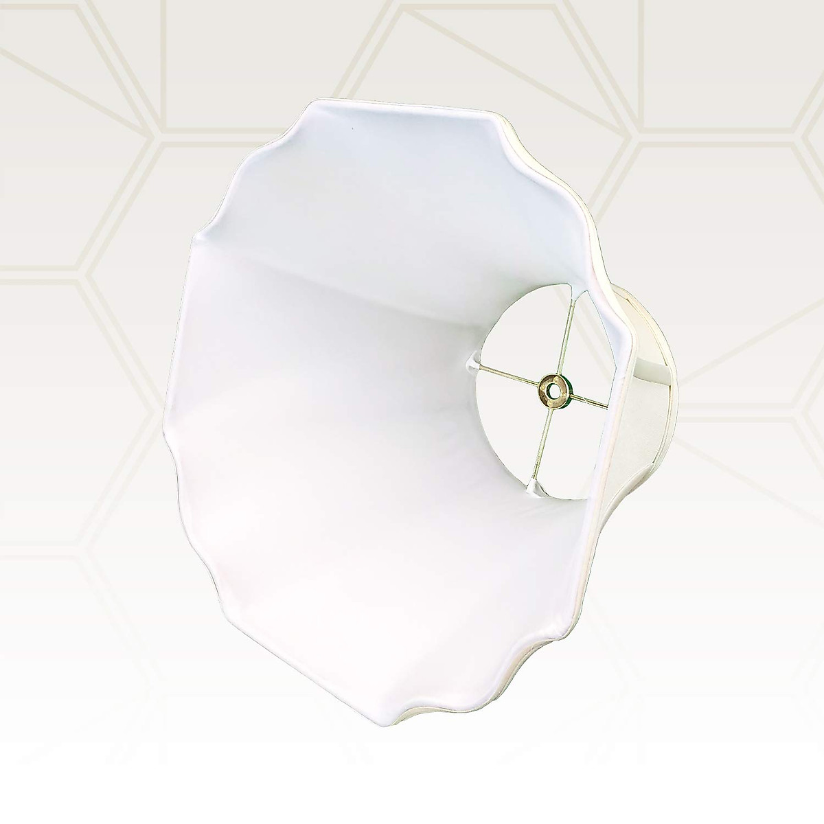 Royal Designs, Inc. BSO-701-16EG Flare Bottom Outside Corner Scallop Basic Lamp Shade, 9 x 16 x 12, Eggshell