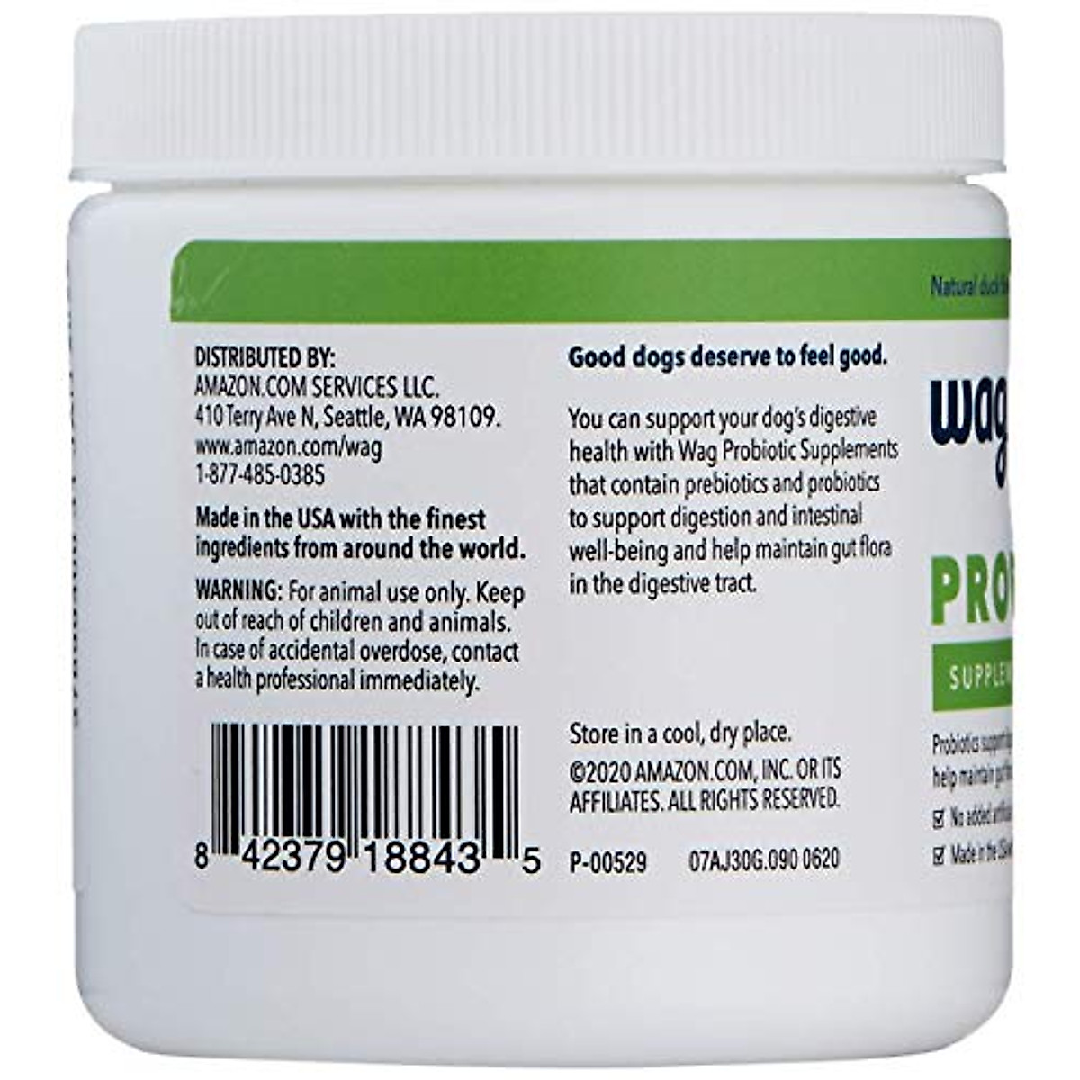 Amazon Brand - Wag Probiotic Supplement Chews for Dogs (90 count)