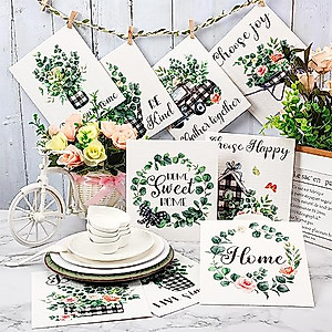 Norme 9 Pcs Swedish Kitchen Dishcloths Eucalyptus Leaves Dishcloth Swedish Dish Towels 8x7 Inch Decorative Kitchen Dishcloth Reusable Dishcloth Absorbent Drying Hand Towel