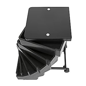 SD STUDIO DESIGNS Kubx Rotating 4-Sided Mobile Storage Organizer with Glass Top Multiple Compartments