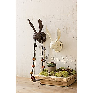 Kalalou CXX2234 KALALOU Rustic Cast Iron Rabbit Wall Hook, One Size, Brown