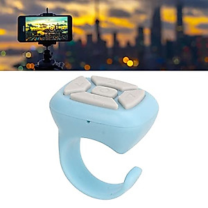 Remote App Paging, Long Battery Life Remote Control Scroll Convenient USB Rechargeable Battery 72 Hours Continuous Operation 5.3 for Mobile (Blue)