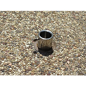 Cool Pool Stainless Steel Deck Mounted Umbrella Sleeve with Umbrella Adapter and Flush Mount Cap Cover