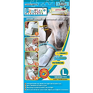 Pawflex Bandages Medimitt Bandages for Pets (Pack of 4) Medium