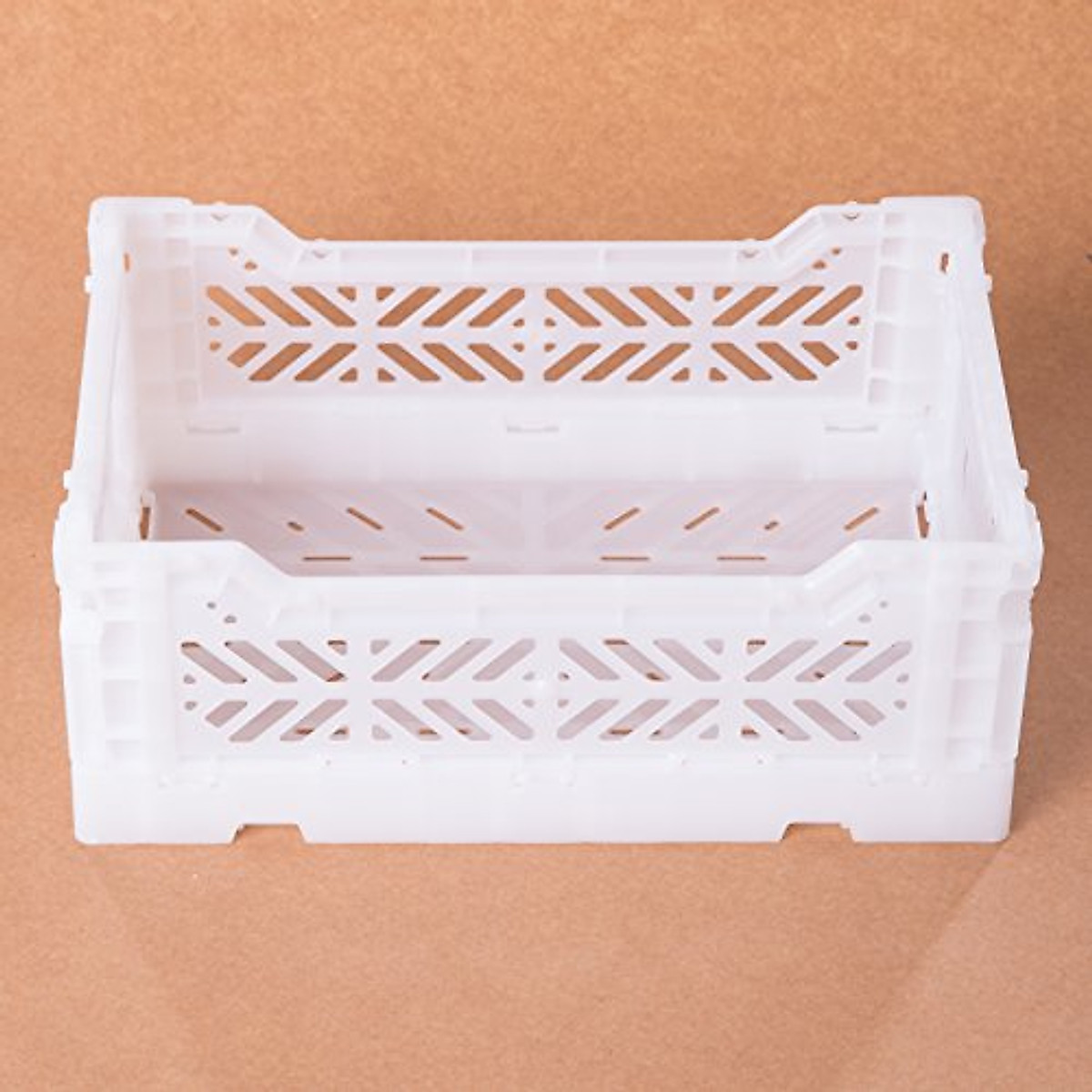 AY-KASA Collapsible Storage Bin Container Basket Tote, Folding Basket Crate Container : Storage, Kitchen, Houseware Utility Basket Tote Crate Mini-Box (White)