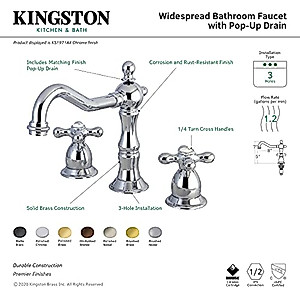 Kingston Brass KS1977AX 8 in. Widespread Bathroom Faucet, Brushed Brass, 8 x 7.56 x 7.44