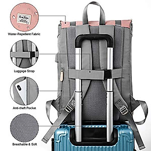 YAMTION Women Laptop Backpack 17 inch School Backpack for Teen Girls,College Backpack Student Bags Water Resistant with USB Charging Port for Work Gym and Travel,for Nurse and Teacher