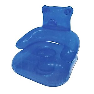 Room2Room Inflatable Gummy Bear Chair 28" Transparent Clear Sofa Seat Double Person Blow up Chair Yard Portable Inflatable Couch Air Couch Patio Blow up Furniture Camping Outdoor Beach Room (Blue)