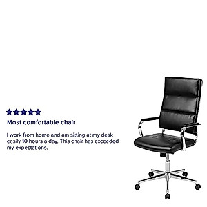 Flash Furniture Hansel High Back Black LeatherSoft Contemporary Panel Executive Swivel Office Chair