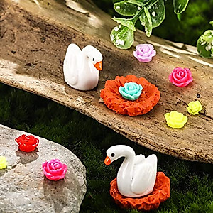 300 Pcs Miniature Fairy Garden Accessories Fairy Garden Kit Mini Animals Mushroom Flower Tiny Animals Figurine Mini Resin Figures Outdoor Micro Landscape Ornaments for Dollhouse Bonsai Terrarium Decor