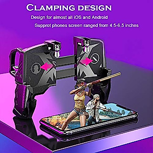 GOFOYO K21 Mobile Game Controller for PUBG/Call of Duty/Fortnite,aim Trigger Fire Buttons L1R1 Shooter Sensitive Joystick,Gamepad for 4.7-6.5 inch iPhone & Android Phone