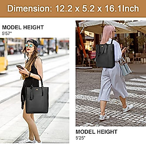 Backpack Purse for Women, Soft Vegan Leather Travel Backpack with USB Charging Port, Quilted Laptop Backpack for Women, Convertible Soft Leather Backpack Purses Fashion Water Resistant Shoulder Bag