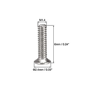 uxcell M1.4 x 6mm Phillips Screw Fastener Silver Tone for Laptop PC TV Fan Switch 500pcs