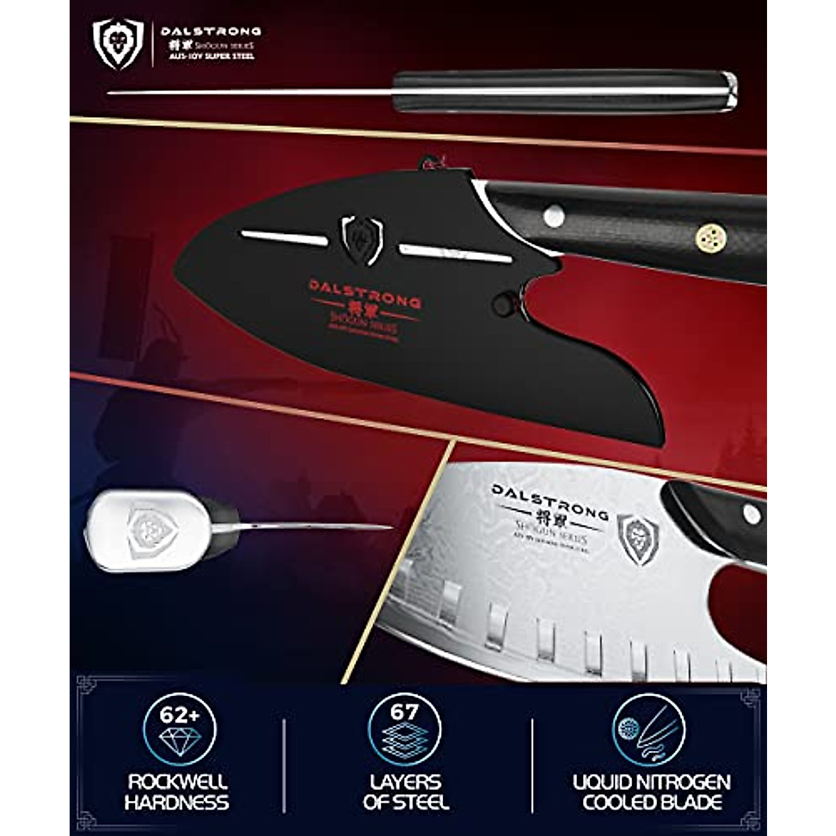 Dalstrong Guardian Chef Knife - 8 inch - Shogun Series ELITE - Ergonomic Design - Limits Fatigue - Japanese AUS-10V Super Steel Kitchen Knife - G10 Handle - w/Sheath