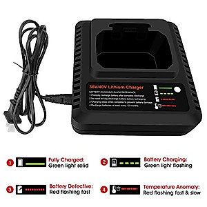 UNGINO 40V MAX Fast Charger for Black+Decker LCS36 LCS40, Compatible 36V 40V Max Lithium ion Battery LBXR36 LBX36 LBXR2036 LBX2040 40V Battery Charger