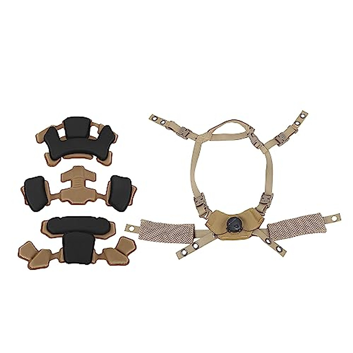BROLEO Helmet Chinstrap Dial Hanging System, Easy to Install Exquisite Workmanship Portable Waist Helmet Padding Kit for MICH for Wendy (Mud Spongeand Suspension)