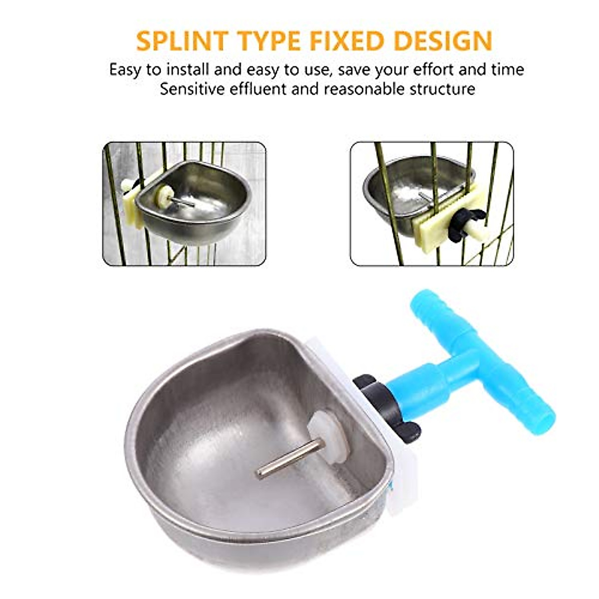 balacoo 5pcs Food and Water Bowl for Rabbit Cage Dispenser Waterer for Small Pet Bunny Ferret Hamster Guinea Pig Chinchilla