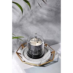 Luxury Rosemary Scented Candles, Soy Wax Glass Dome Candles, 21 OZ Birthday Gift for Women, Relaxing Aromatherapy Candles, Luxury Candles, Romantic Gift for Valentine, Christmas and Mom (Black)