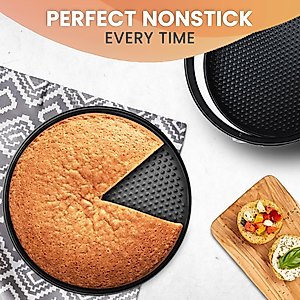 RFAQK Non-Stick 9 Inch Springform Pan - Spring form Pan for Cheesecake with Removable Bottom, Bonus Icing Spatula with 30 Pcs Parchment Paper & Recipe E-Book - Ideal for Baking Cakes, Pizzas, & More!