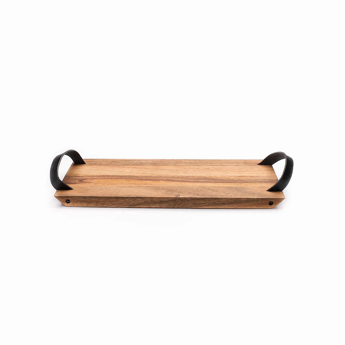 Ironwood Gourmet Small Florence Serving Board With Leather Handles, Acacia Wood