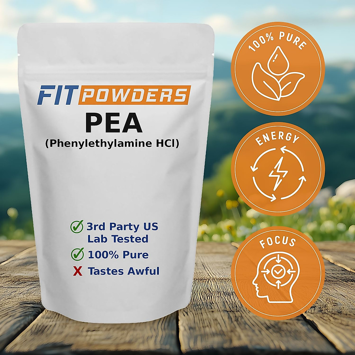 Beta Phenylethylamine HCl Pea Powder (Phenethylamine), Phenylethylamine Powder for Serotonin, Dopamine, and Energy Boost