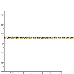 Sonia Jewels 14k Yellow Gold 3mm Rope Chain Necklace - with Secure Lobster Lock Clasp 24"