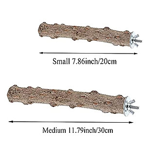 Litewoo Wood Perch Stick Natural Bird Stand Parrot Perch Paw Beak Grinding Stick for Bird Parrot Parakeet Cockatiel Conure Lovebird Budgie (11.79inch/30cm)