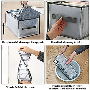 Duyoku Clothes Organizer - Dresser Drawer Organizers 2PCS, Drawer Organizer Clothes, 9 Grids Closet Storage, Washable, for Jeans, Pants, Sweater(GREY)